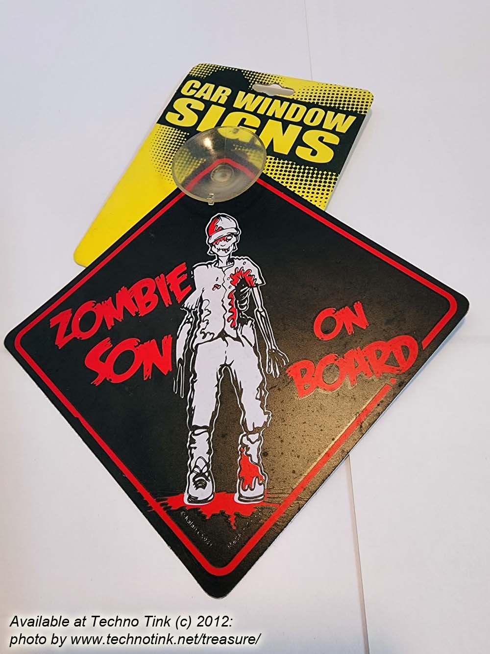 Plastic Car Window Sign – Zombie Son on Board